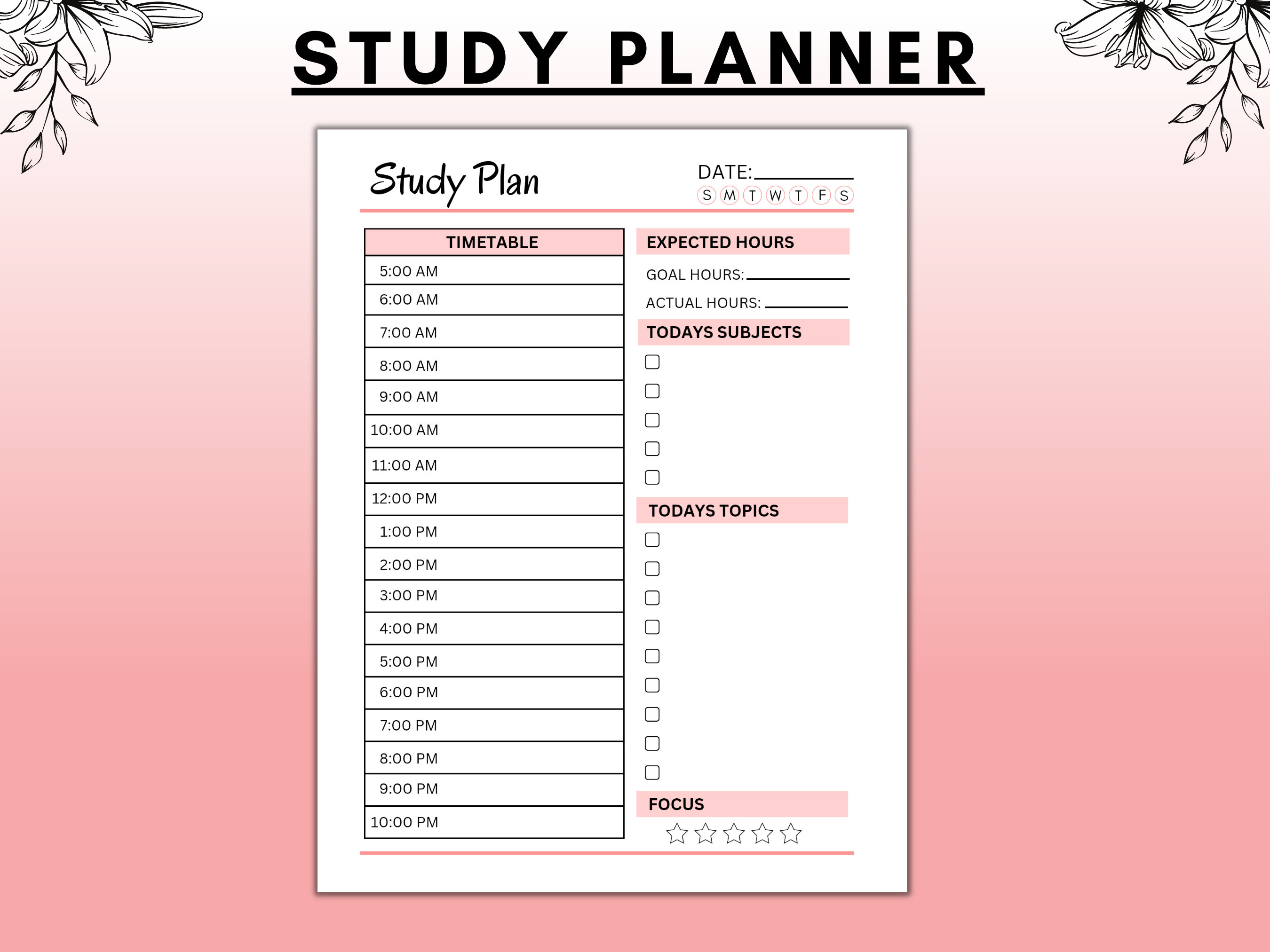 Study Schedule, Study Planner, Student Planning, Timetable Templates ...
