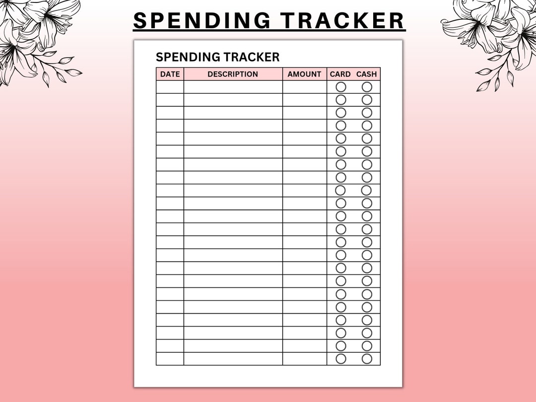 Spending Tracker, Spending Log, Expense Tracker Printable, Purchase ...