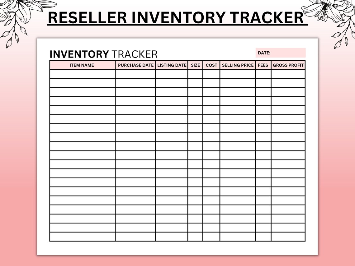 Reselling Inventory Tracker, Online Reseller Inventory Sheets ...