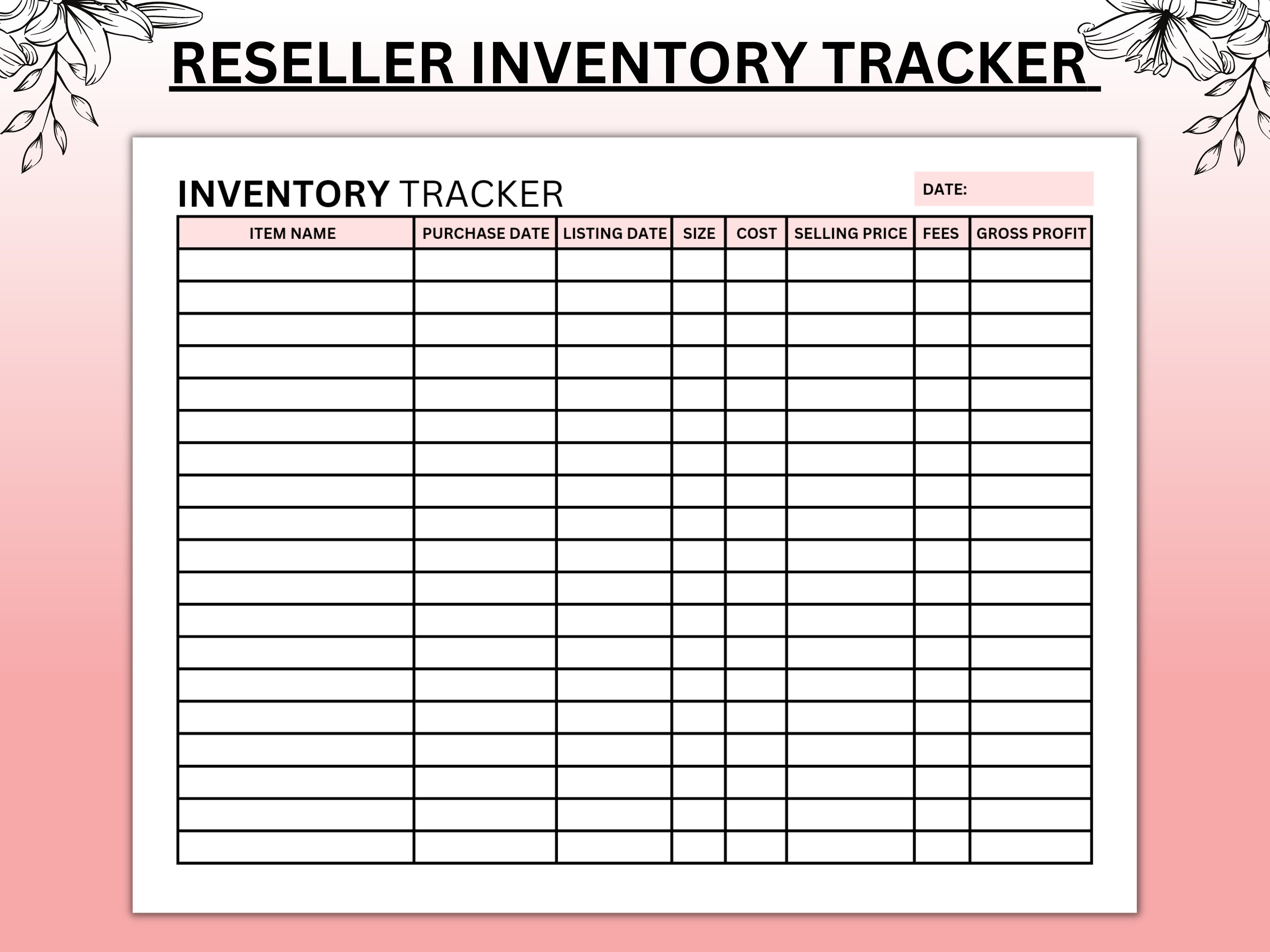 Reselling Inventory Tracker, Online Reseller Inventory Sheets ...