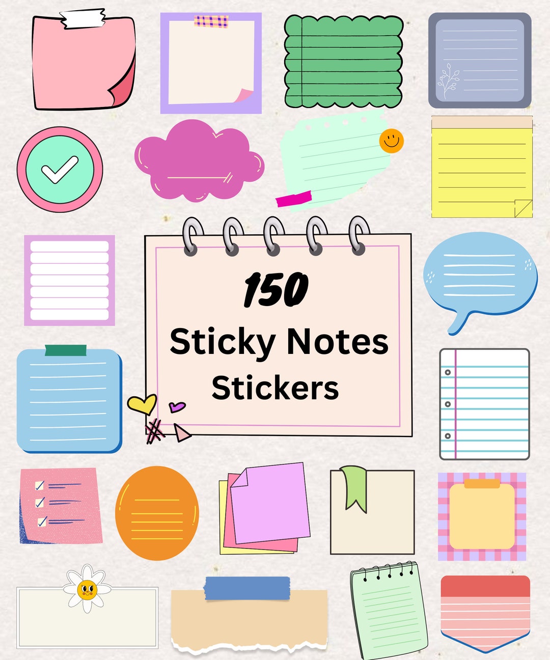 Sticky Notes Png, Sticky Notes Stickers, Sticky Notes for Goodnotes ...