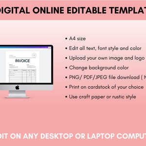 Invoice Template Editable in Canva. Business Invoice - Etsy
