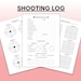Shooting Log Printable, Shooters Data Record Book for Pistol and Rifle ...