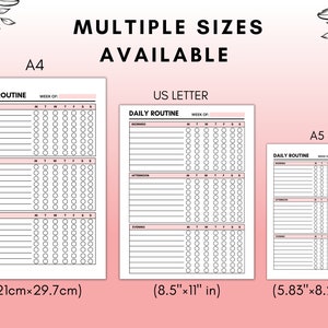 Daily Routine Planner, Daily Routine Template, Routine Planner, Habit ...
