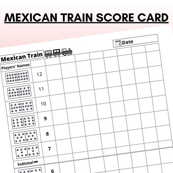 Dominoes Score Sheet Printable - Etsy