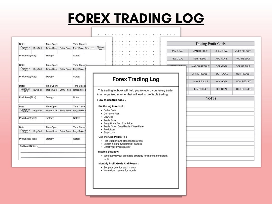Forex Trading Log Printable, Forex Trading Journal , Trading Journal ...