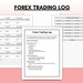 Forex Trading Log Printable, Forex Trading Journal , Trading Journal ...