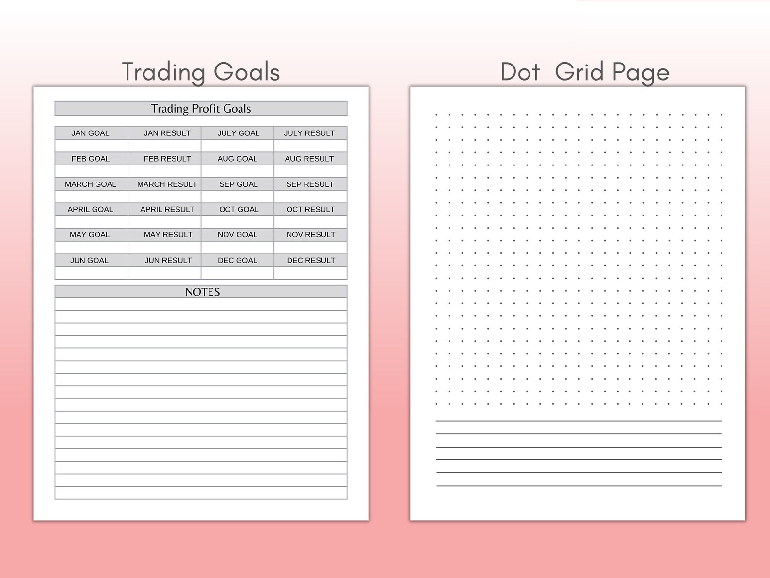 Forex Trading Log Printable, Forex Trading Journal , Trading Journal ...
