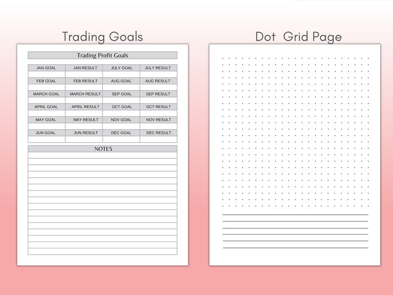 Forex Trading Log Printable, Forex Trading Journal , Trading Journal ...