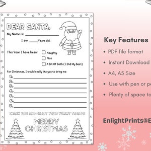 Letter to Santa Coloring Page | Printable Dear Santa Letter | Christmas ...