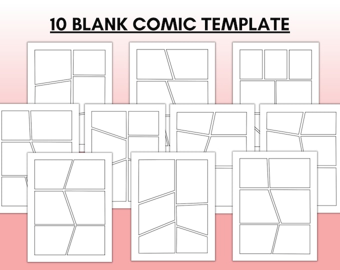 Comic Book Strip Templates Superhero Cartoon Blank Digital Paper ...