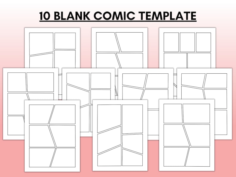 Blank Comic Book Template, Comic Book Strip Template, Empty Comic ...
