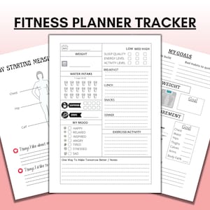 Food and Fitness Planner, Fitness and Weight Loss Planner With ...