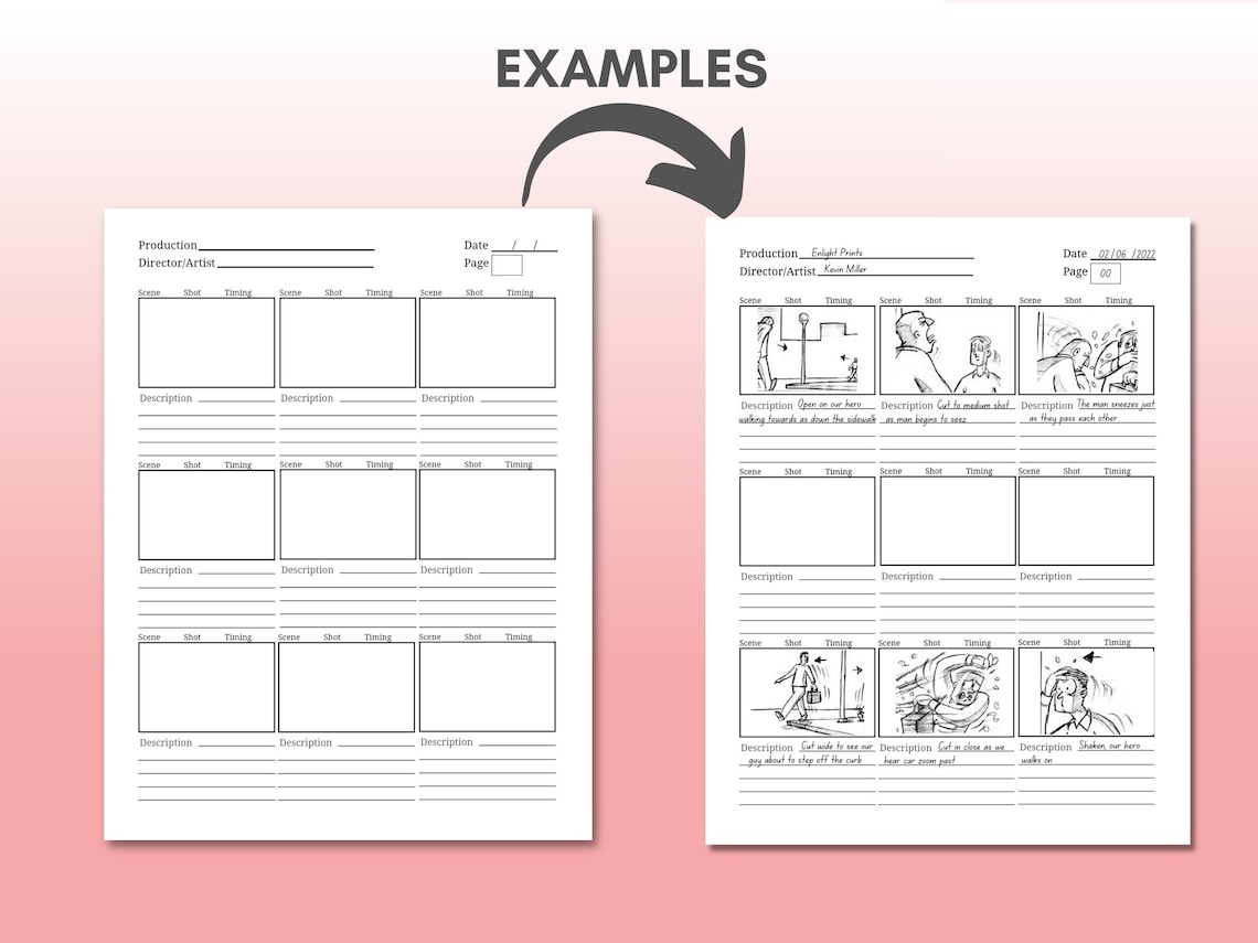 Storyboard Template Story Board Planner Video Planner Film - Etsy