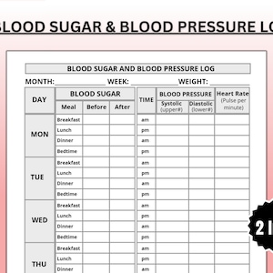 Free Blood Sugar Levels Chart Printable - Etsy