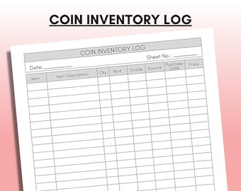 Coin Collection, Coin Inventory, Collectible Coin Inventory Log ...