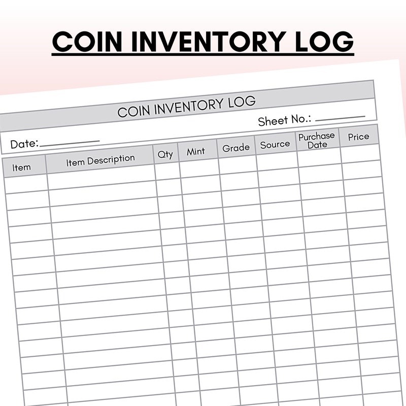 Coin Inventory Log - Etsy