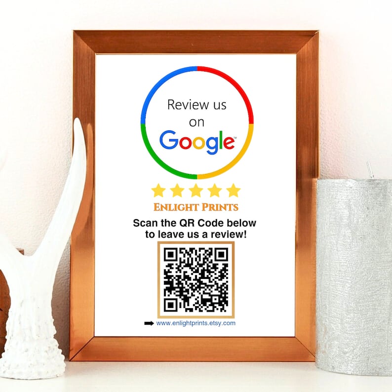 Google Review Card Google Review Sign Leave Us Review Template Digital ...