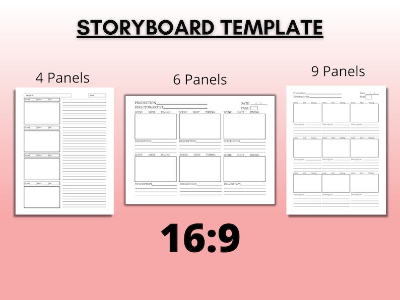 Storyboard Template, Story Board Planner Video Planner, Film Planner ...