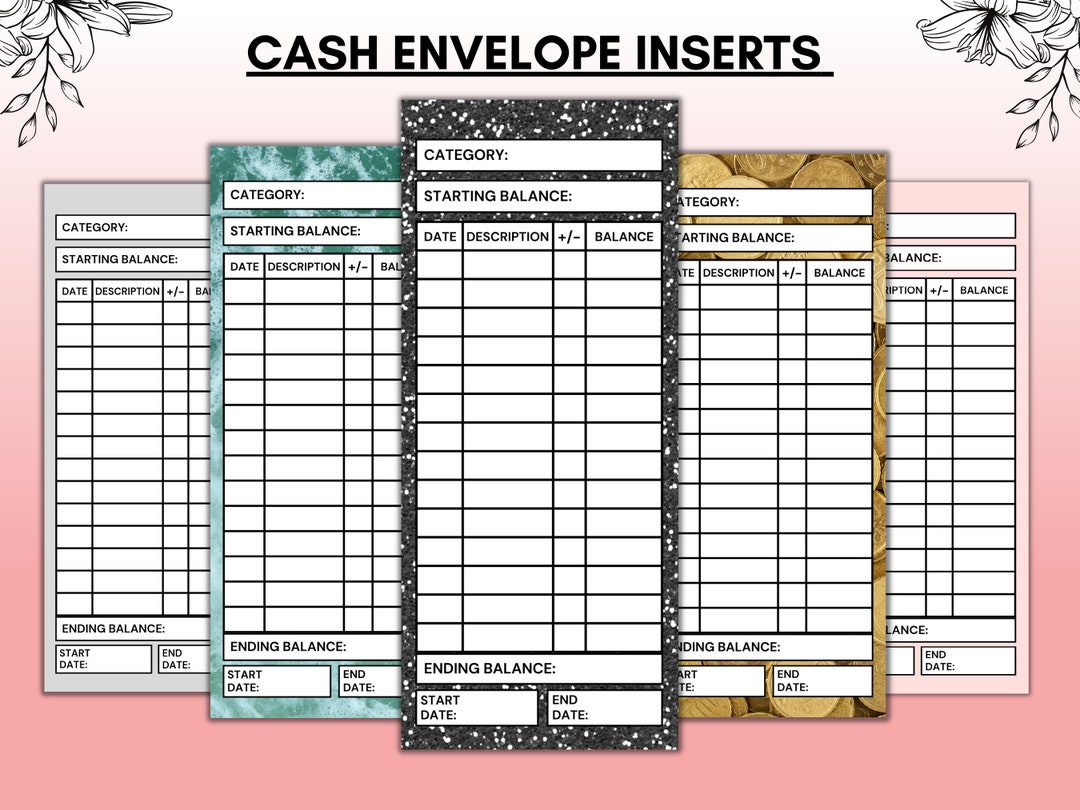 Cash Envelope Inserts, Budget & Expense Tracker (digital Download) - Etsy