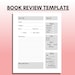Book Review Template, Book Report Template, Reading Diary, Bookish ...