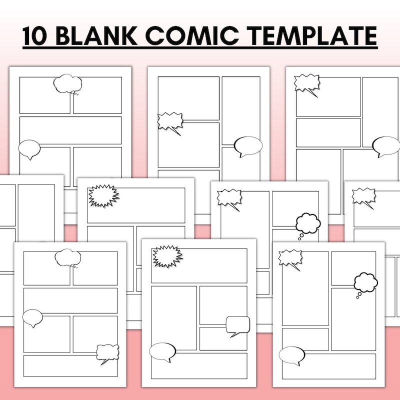 Template Comic Book - Etsy