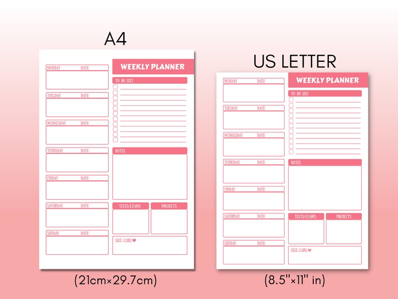 Weekly Planner Printable Weekly Scheduleweekly Organizer to - Etsy