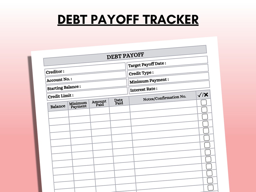 Debt Payoff Tracker Printable, Debt Payment Planner, Debt Snowball Plan ...