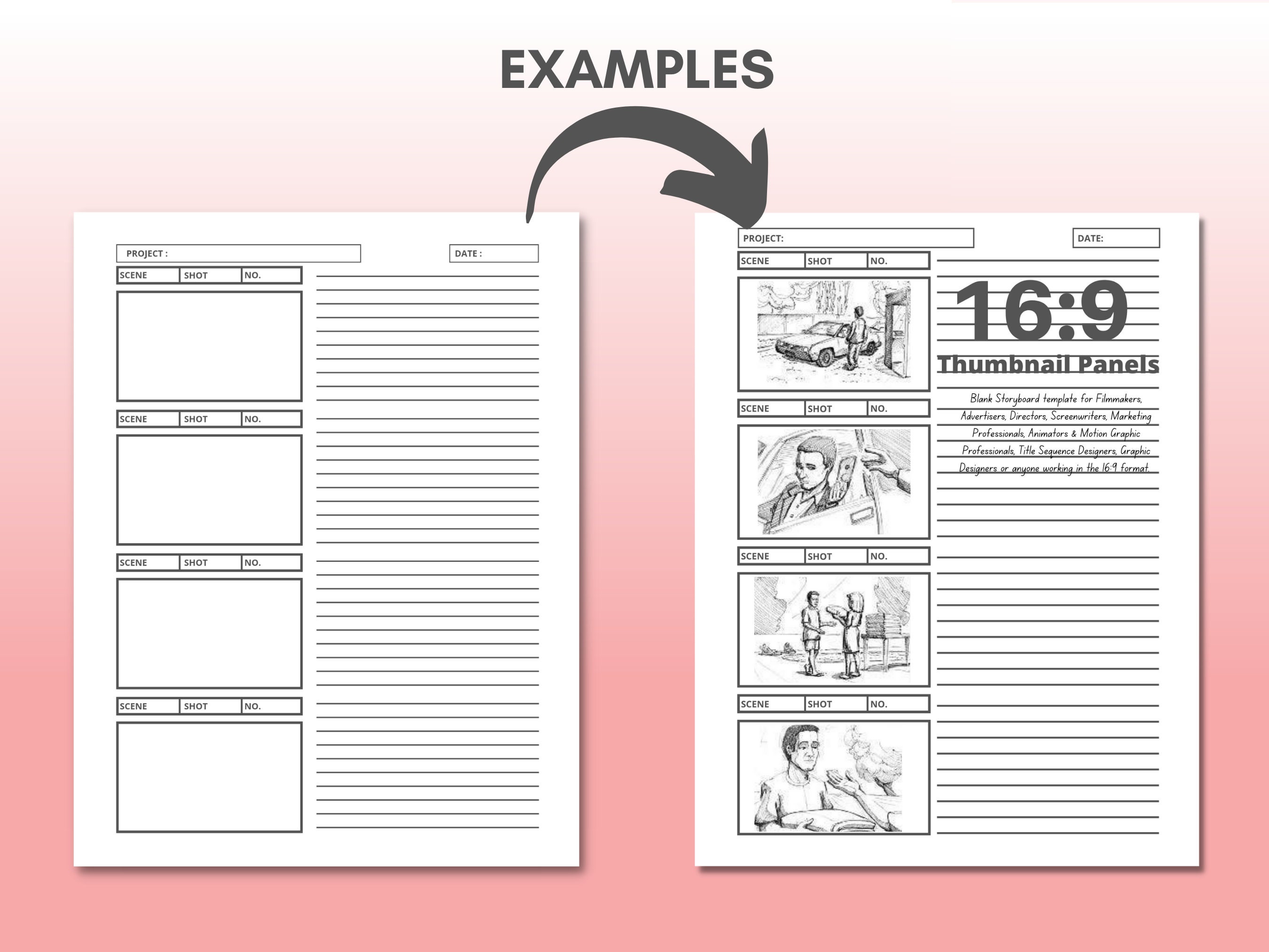 Storyboard Template, Story Board Planner Video Planner, Film Planner ...