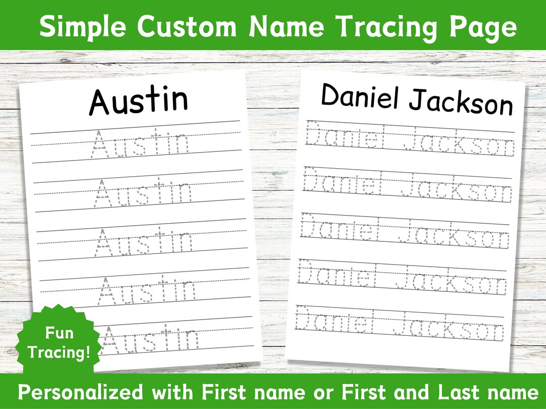 Custom Name Tracing Sheet for Kids Handwriting Practice Letter Tracing ...