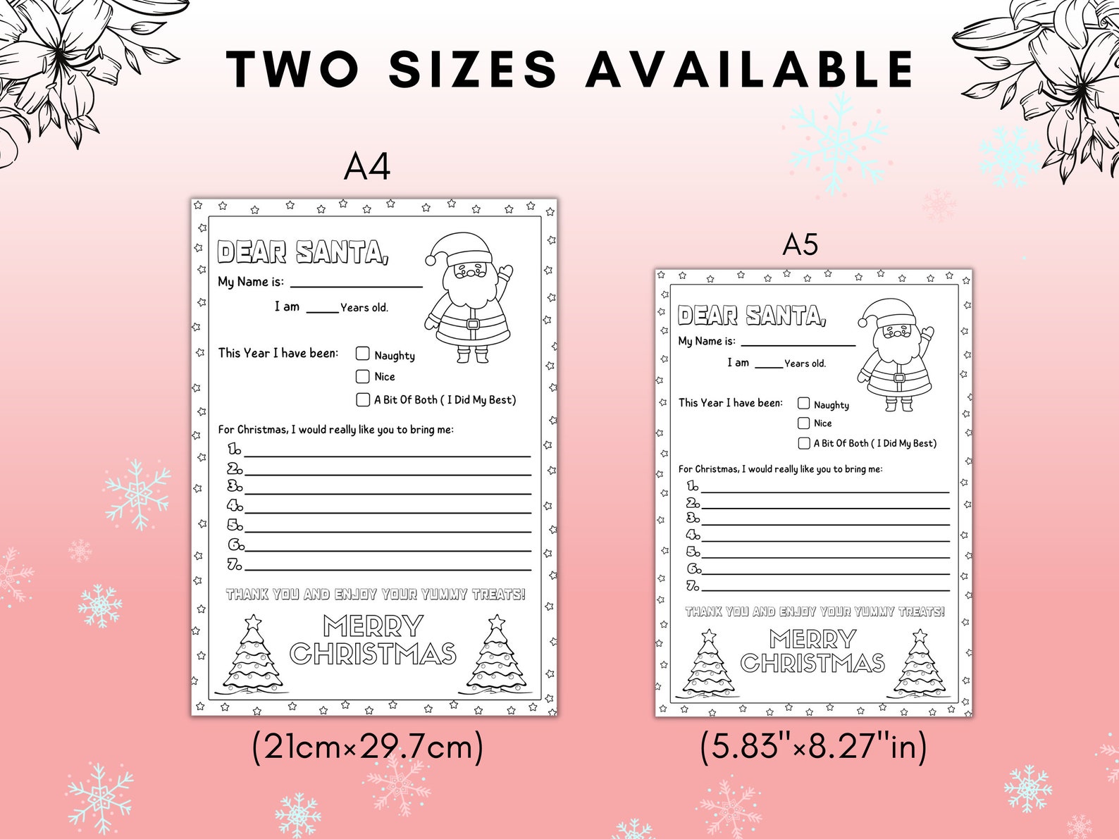 Letter to Santa Coloring Page | Printable Dear Santa Letter | Christmas ...