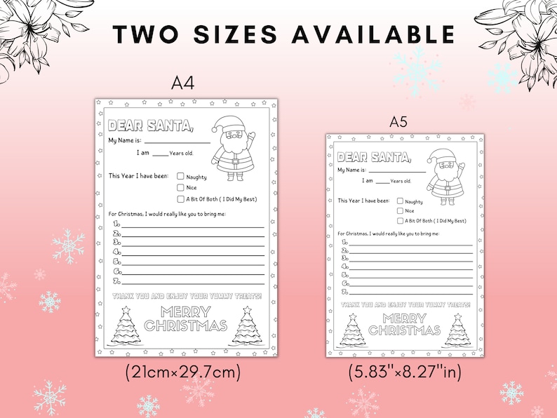 Letter to Santa Coloring Page | Printable Dear Santa Letter | Christmas ...