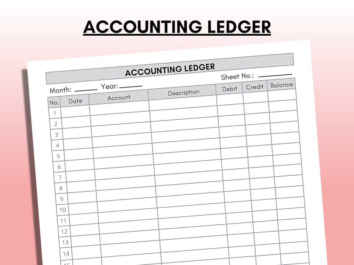 Accounting Ledger, Accounting Ledger Template, Budget Inserts, Instant ...