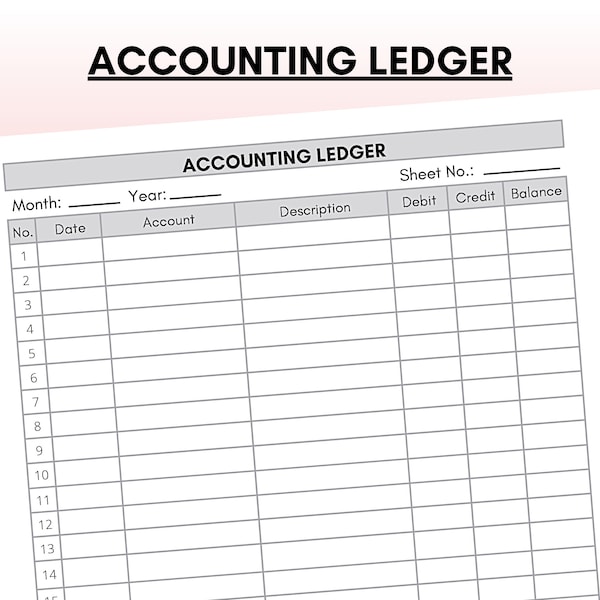 Account Ledger Template - Etsy