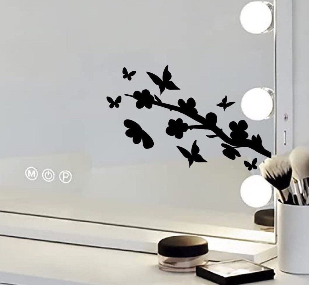 Butterfly Cherry Blossom Branch Vinyl Decal Butterfly Cherry Blossom ...