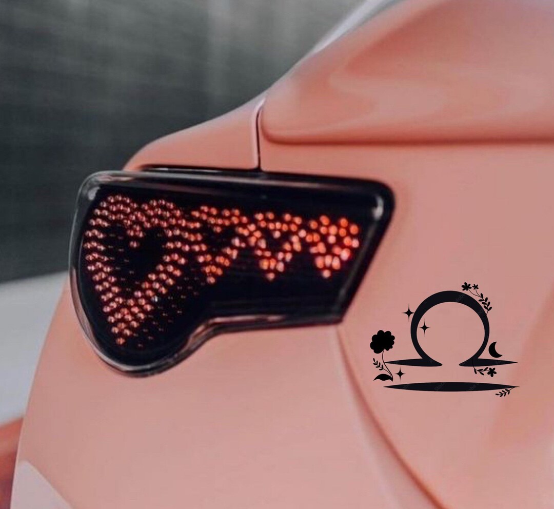 Cute Libra Minimal Flower Decal Design Libra Symbol Decal Custom Libra ...