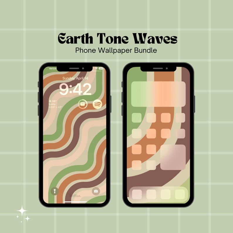 Earth Waves Boho Lock Screen | Instant Digital Download | Phone ...