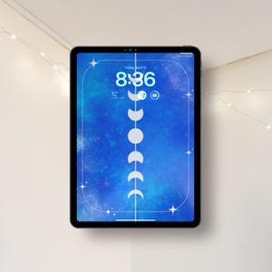 Celestial Moon Phases Digital Wallpaper | Cute Boho Tablet Background ...