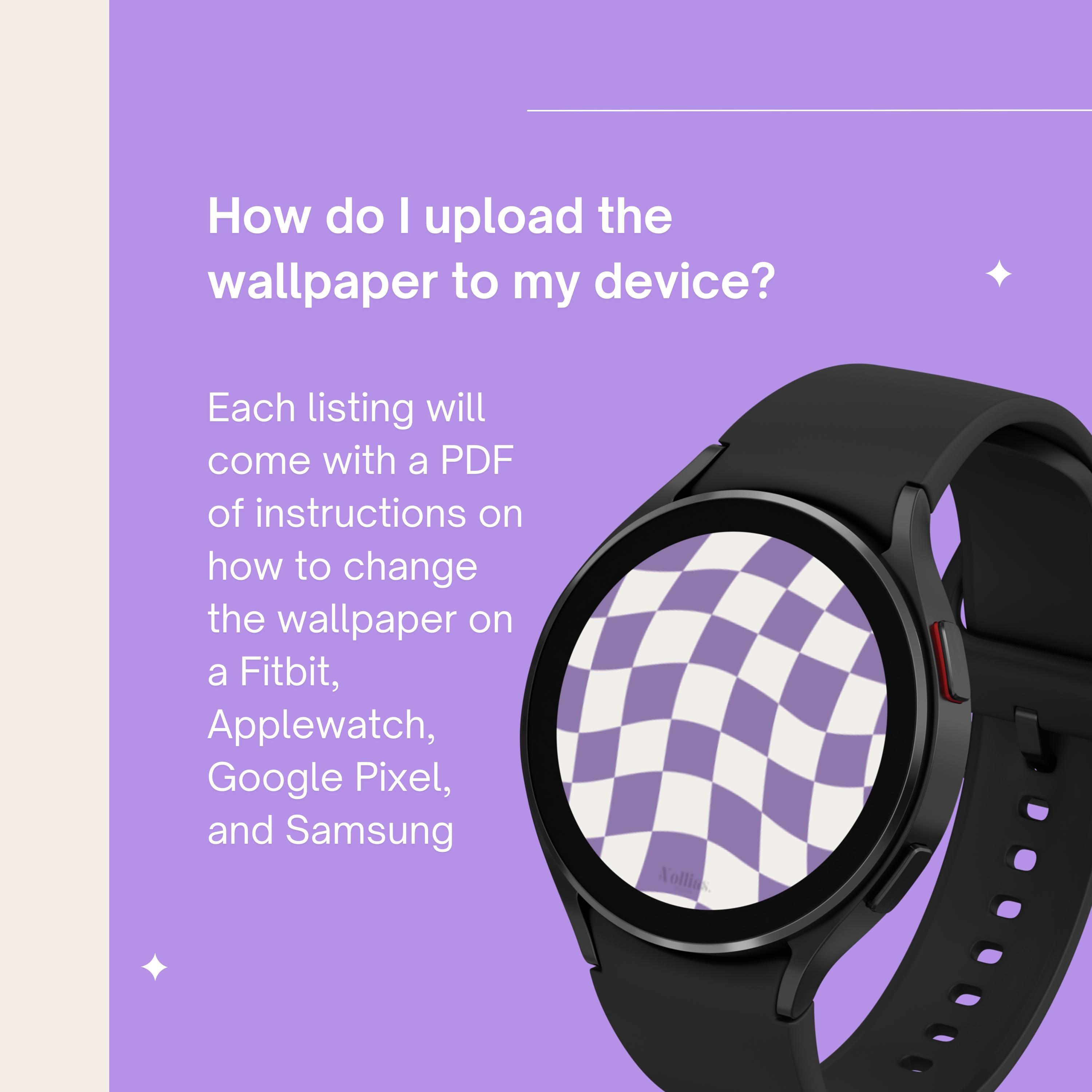 Purple Checkered Smart Watch Wallpaper | Instant Digital Download ...