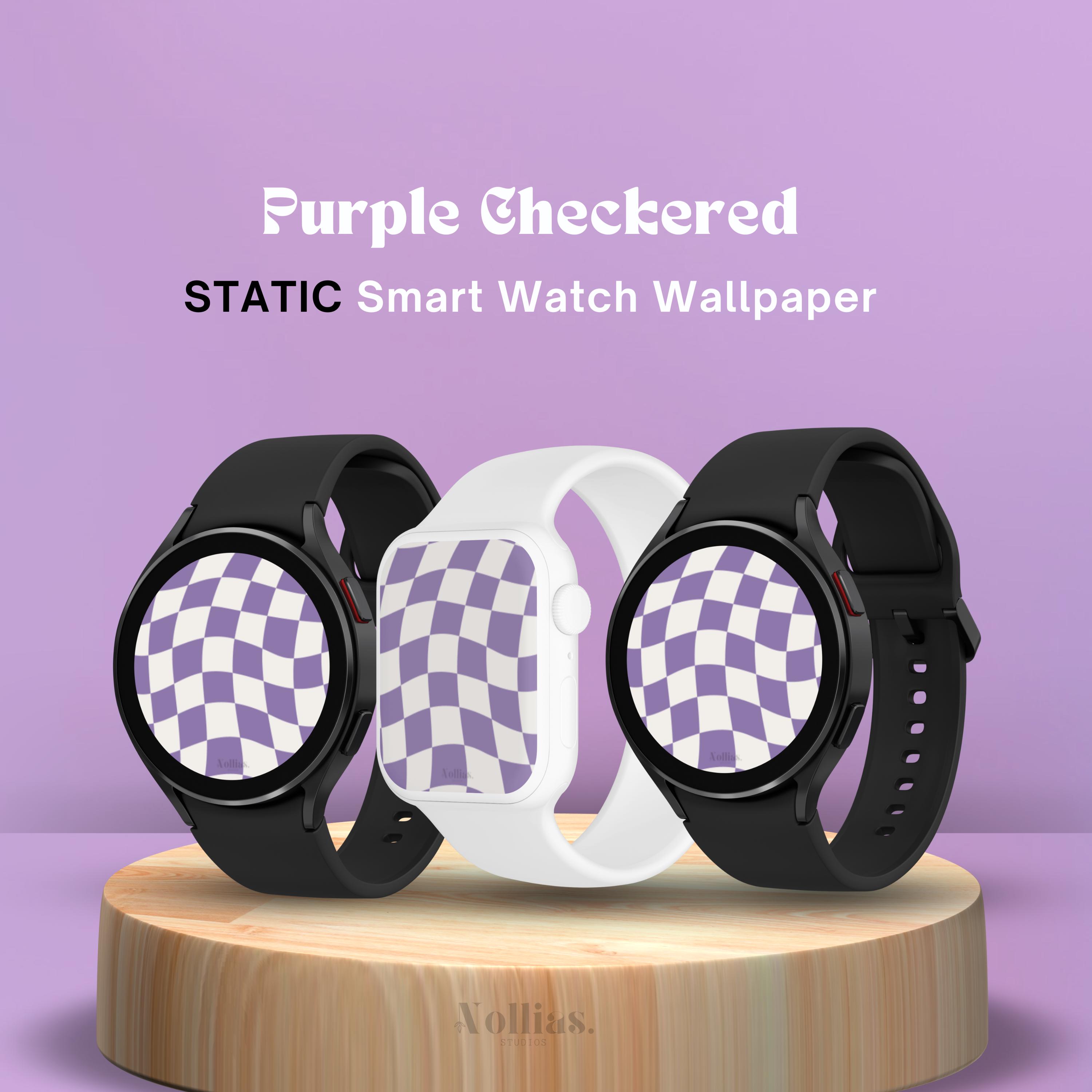 Purple Checkered Smart Watch Wallpaper | Instant Digital Download ...