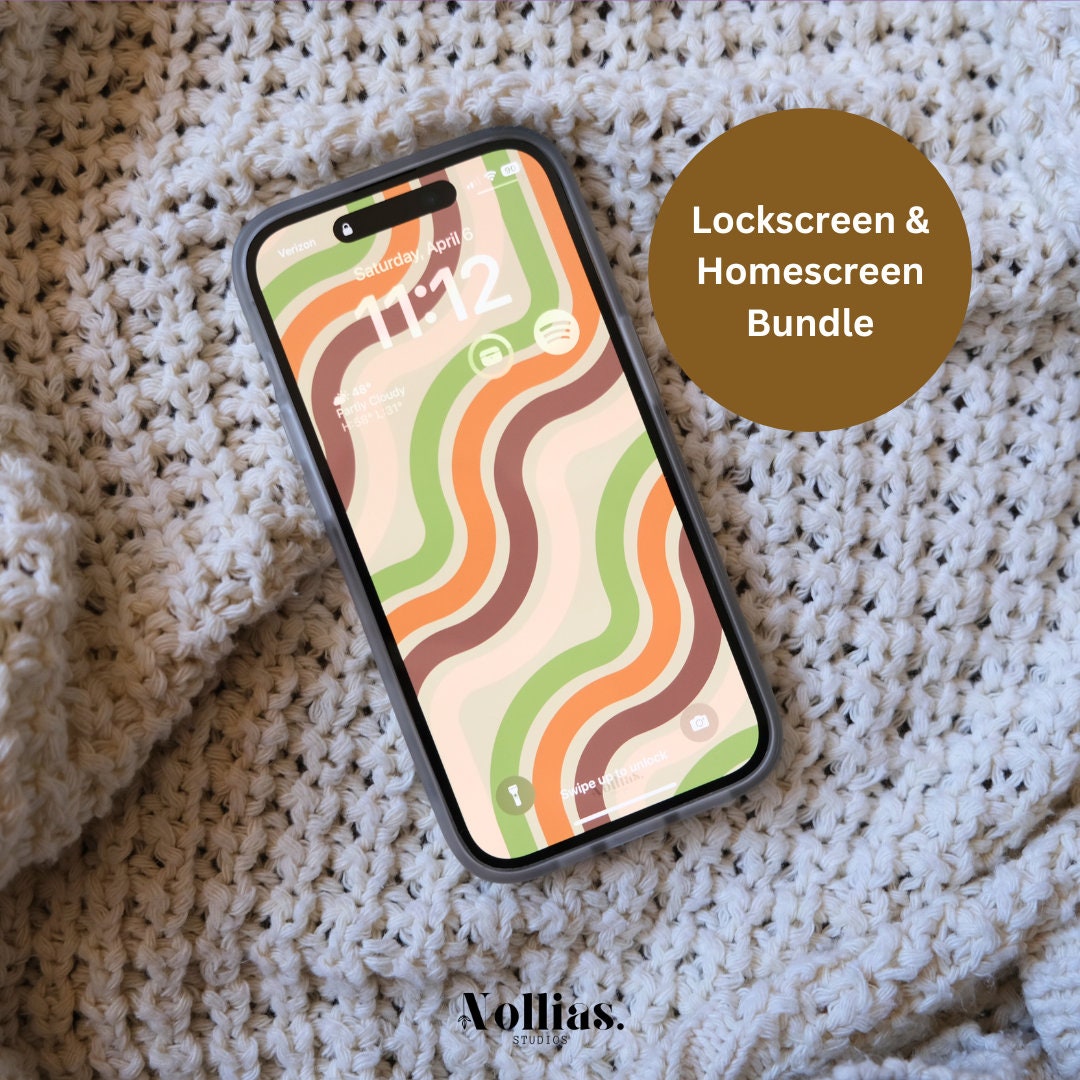 Earth Waves Boho Lock Screen Instant Digital Download Phone Wallpaper ...