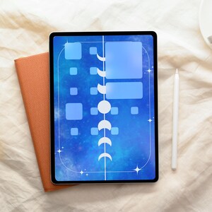 Celestial Moon Phases Digital Wallpaper | Cute Boho Tablet Background ...