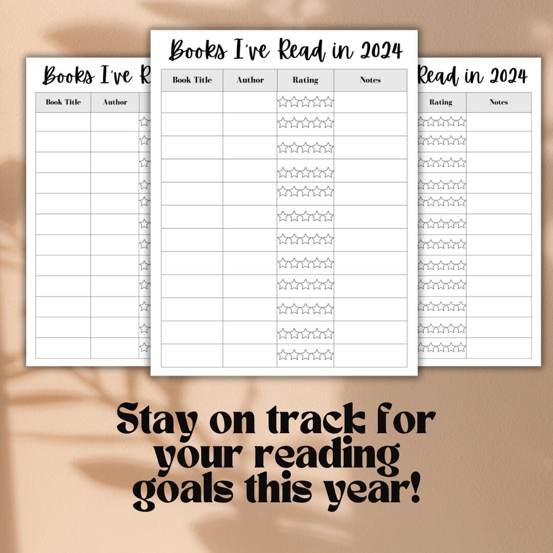 2024 Reading Log Printable & Downloadable Book Tracker Reading ...
