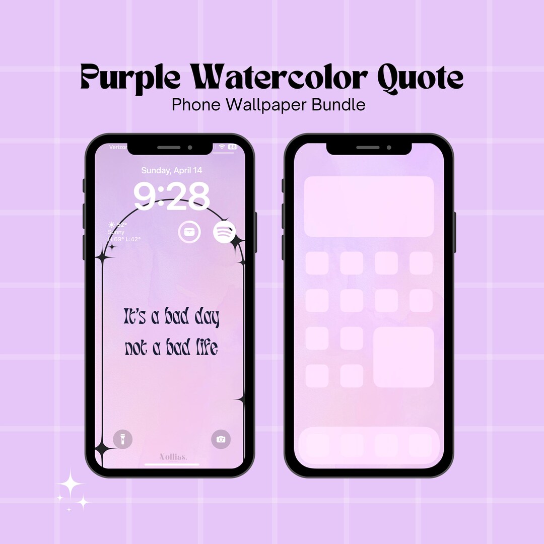 Calming Purple Watercolor Lock Screen | Instant Digital Download ...