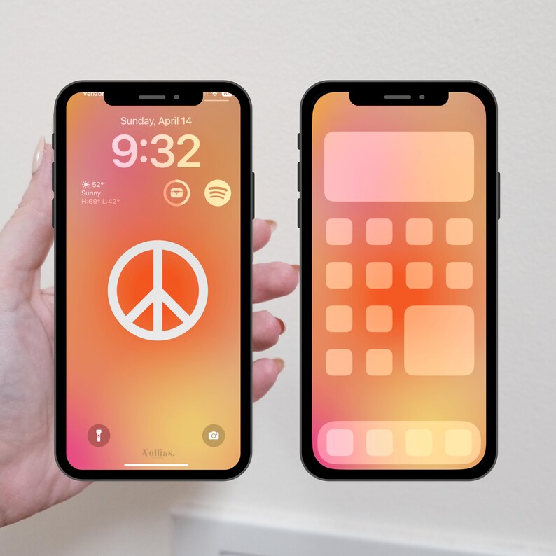 Boho Chic Peace Red Gradient Lock Screen Download | INSTANT iPhone ...