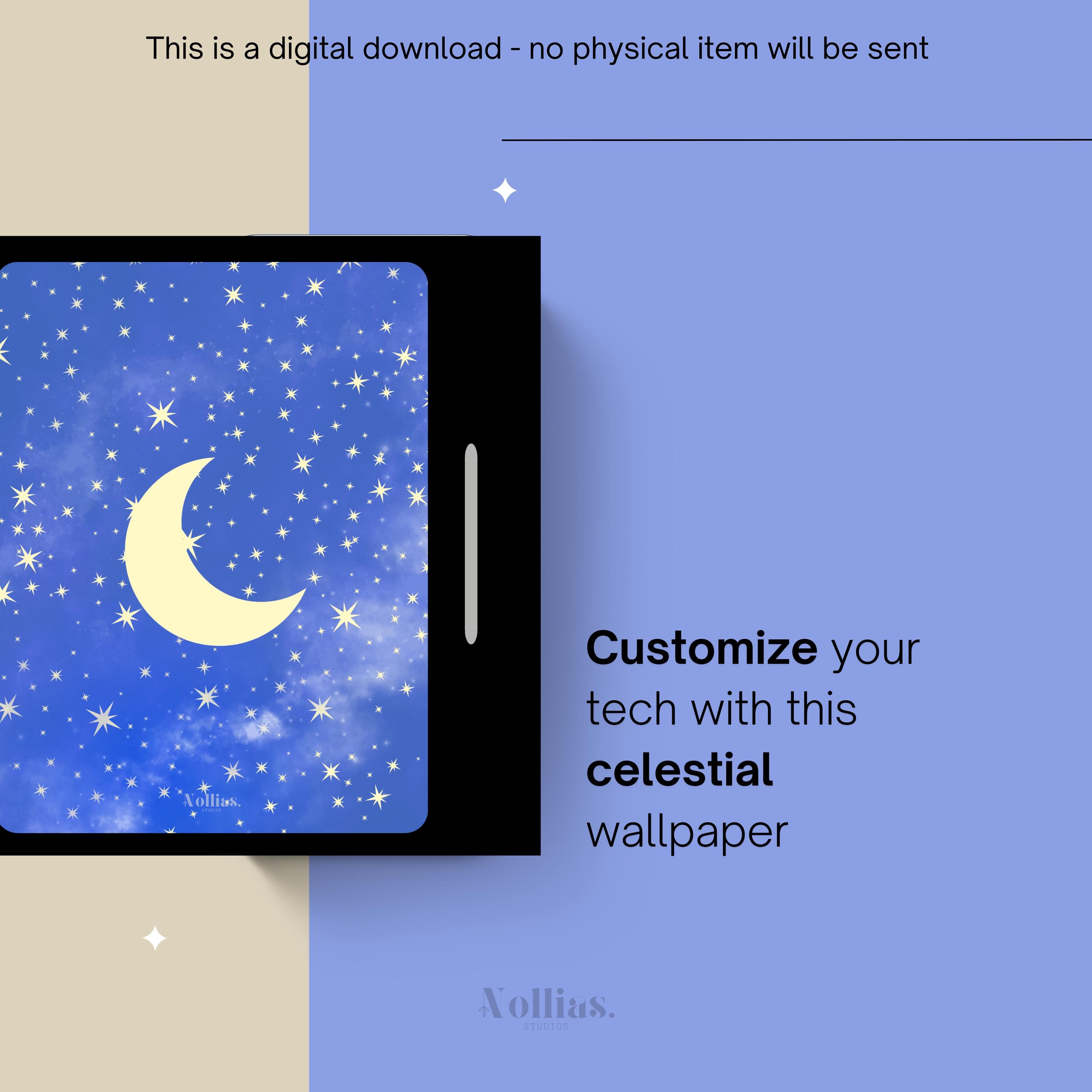 Celestial Moon Boox Color Go 7 Wallpaper | E-ink Lock Screen Background ...