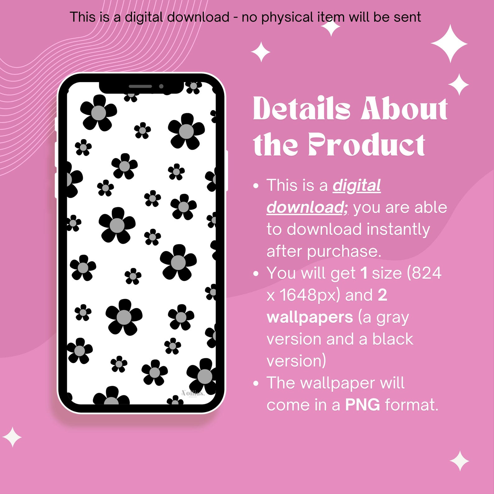 Flower Boox Palma Wallpaper | E-reader Background | Retro Hippie Floral ...