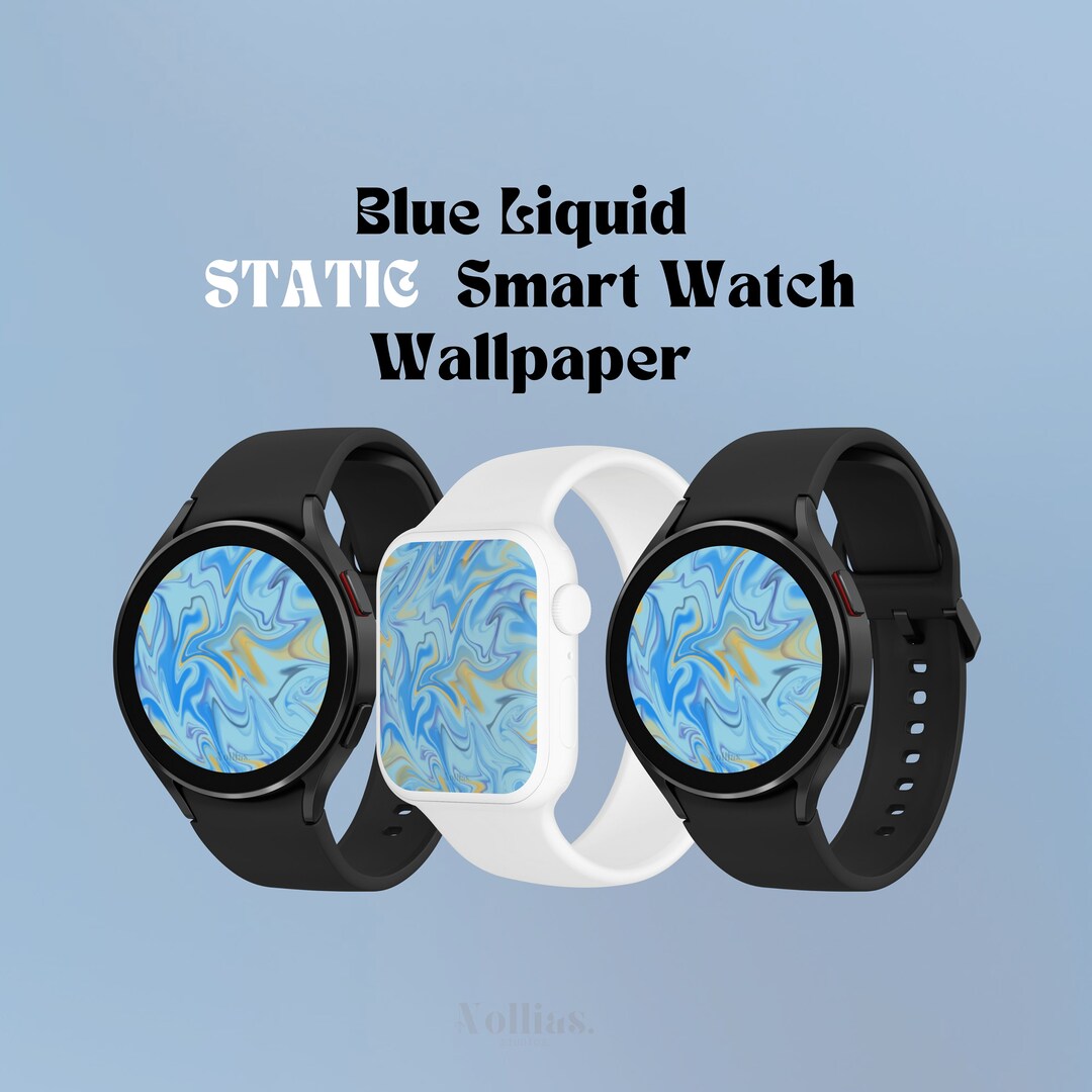 Blue Water Marble Smart Watch Wallpaper Instant Digital Download ...