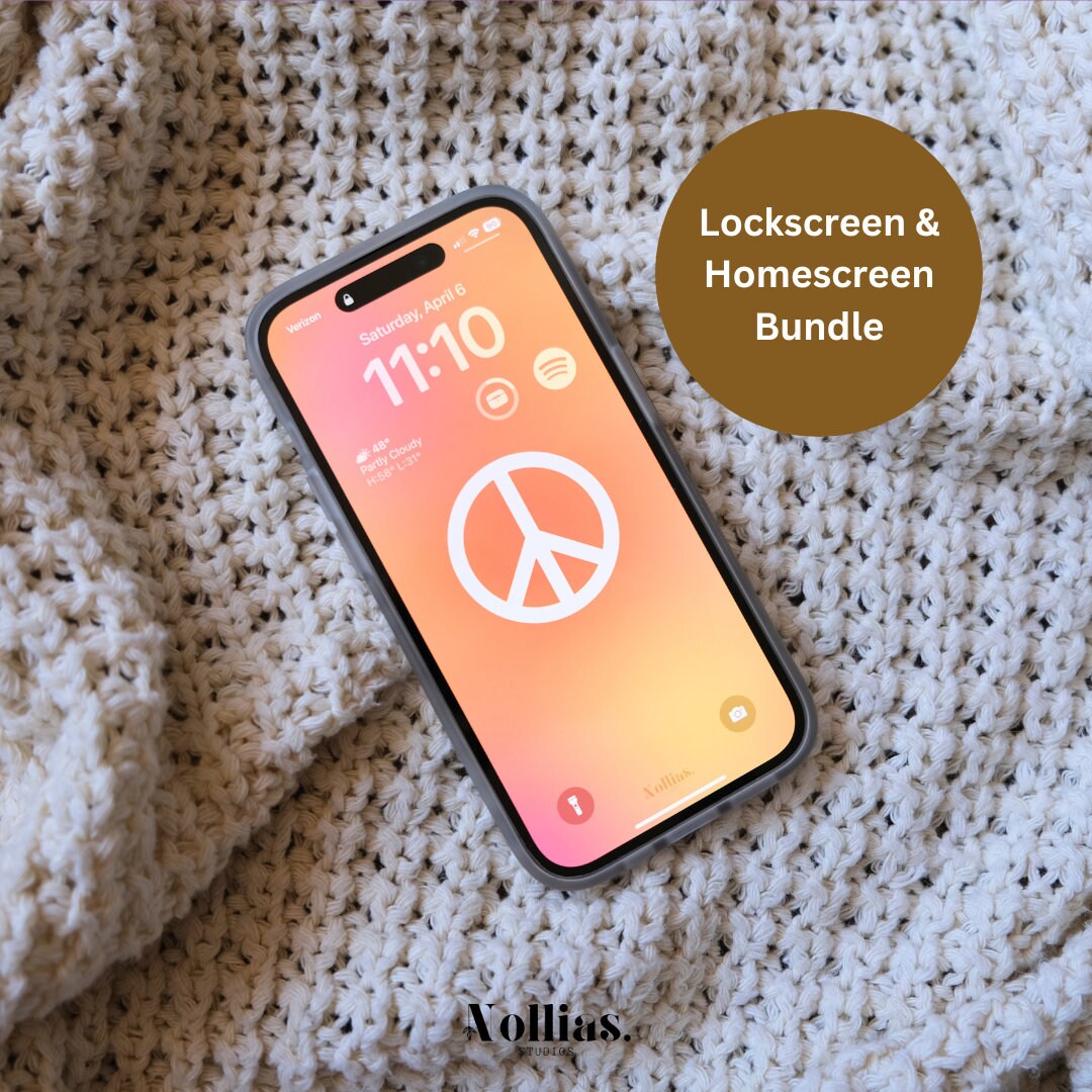 Boho Chic Peace Red Gradient Lock Screen Download INSTANT iPhone ...