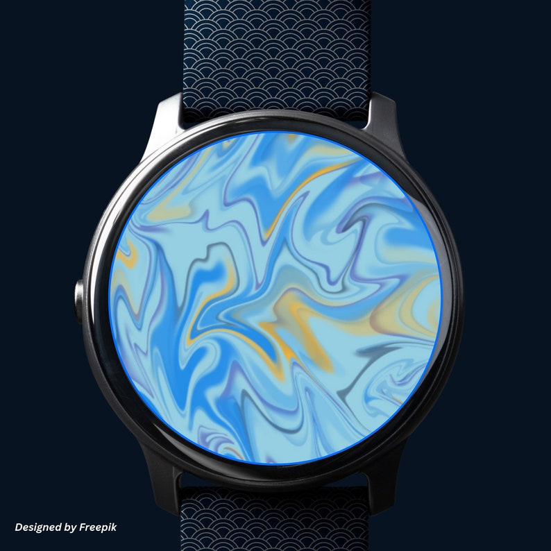 Blue Water Marble Smart Watch Wallpaper Instant Digital Download ...